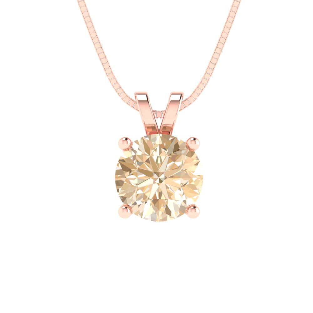 1 cctw Morganite Rose Gold Plated Pendant with 16" Box Chain (6.5mm ...