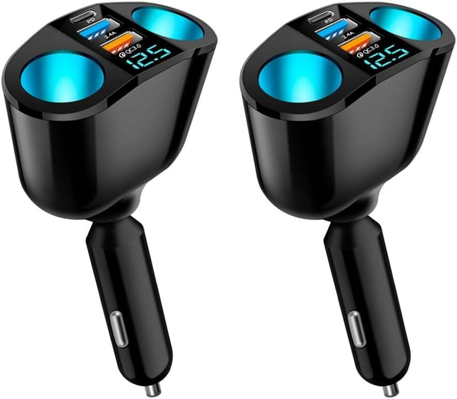 in 1 cigarette lighter splitter.：2 USB ports/1 PD port, and two 12V/24V ...