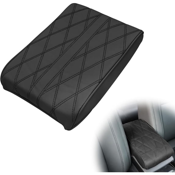 1 count Armrest Box Booster Pad, Leather Texture Anti-Scratch ...