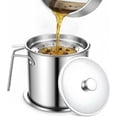 1 count Bacon Container with Strainer, 1.8 L (61.5 Oz) 304 Stainless ...