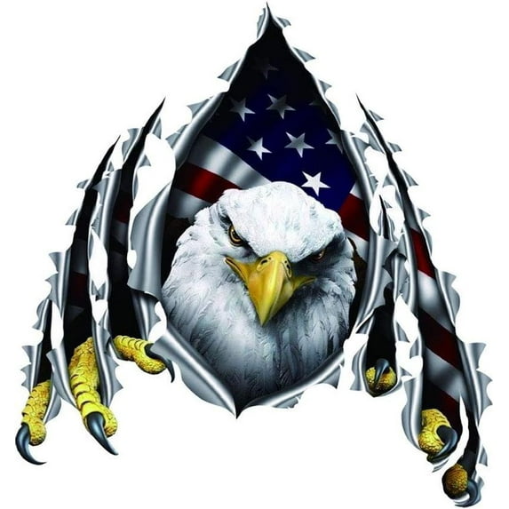 1 count Decal Flag Eagles Window Cut Patriotic Auto Bumper Sticker ...
