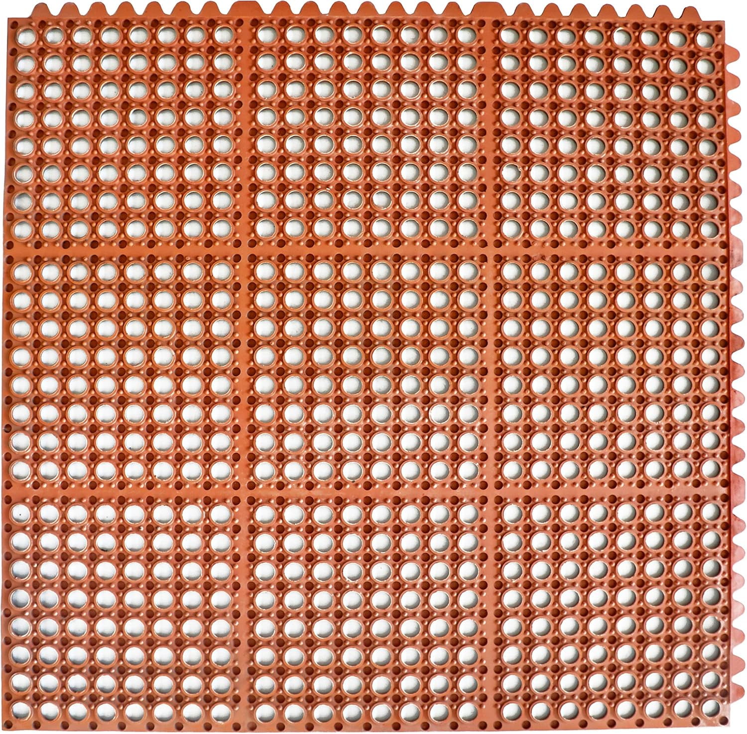 1 count Red 36x36 inch Interlocking Restaurant / Bar Resistant Rubber ...