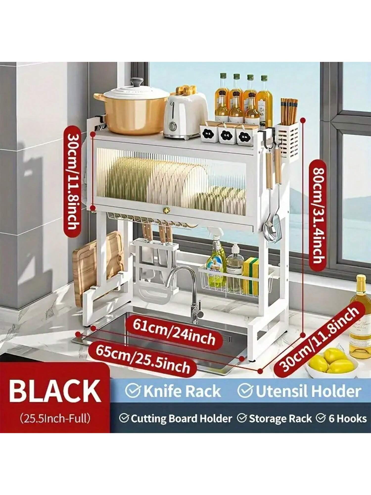 1 covered dishwasher clothes rack above sink saves space - organizing ...