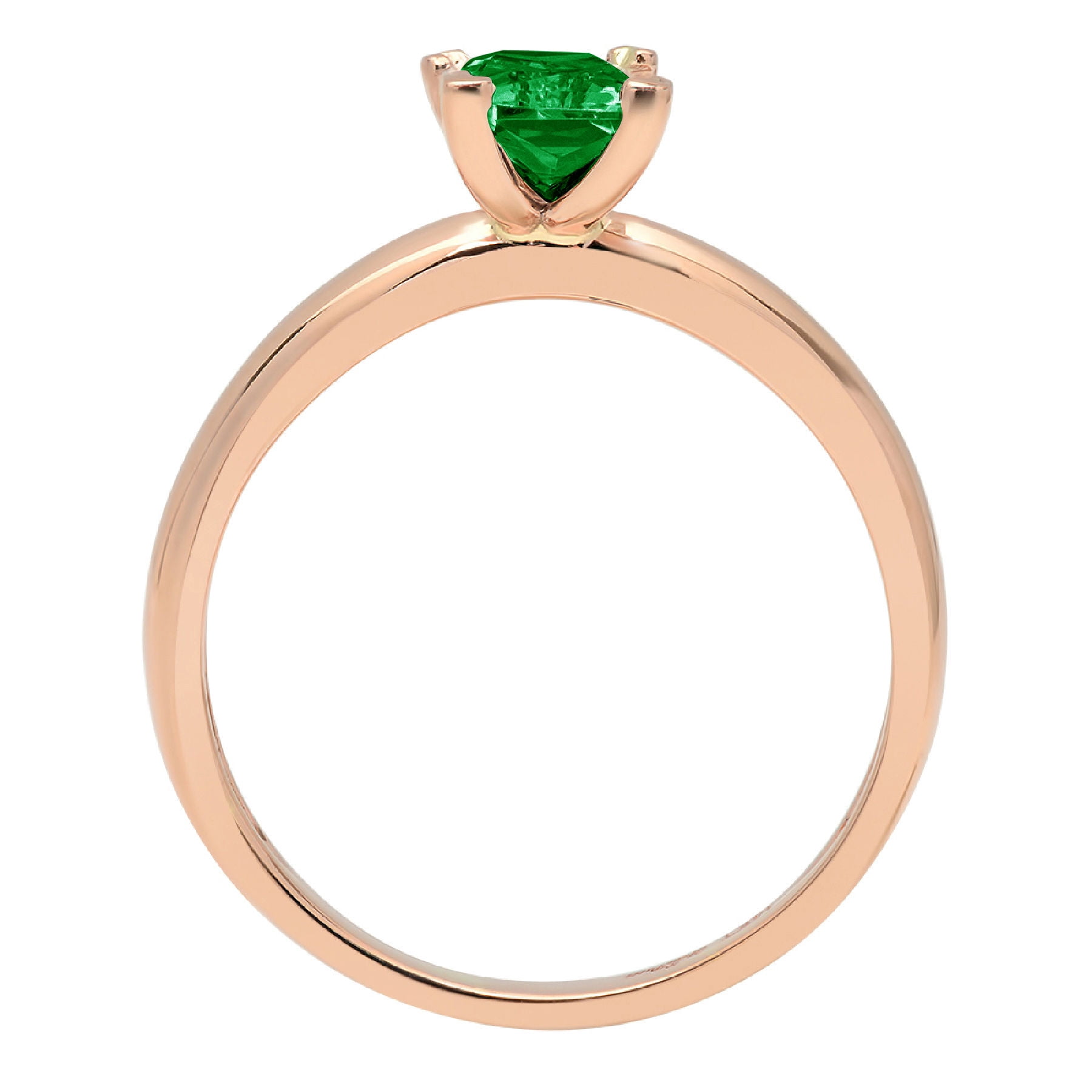 1 ct Emerald Cut Simulated Emerald Solitaire Engagement Ring for Women ...