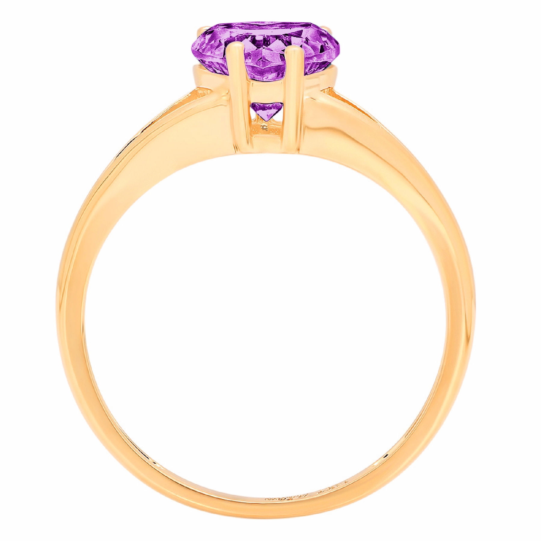 1 ct Heart Cut Simulated Alexandrite Solitaire Engagement Ring for ...