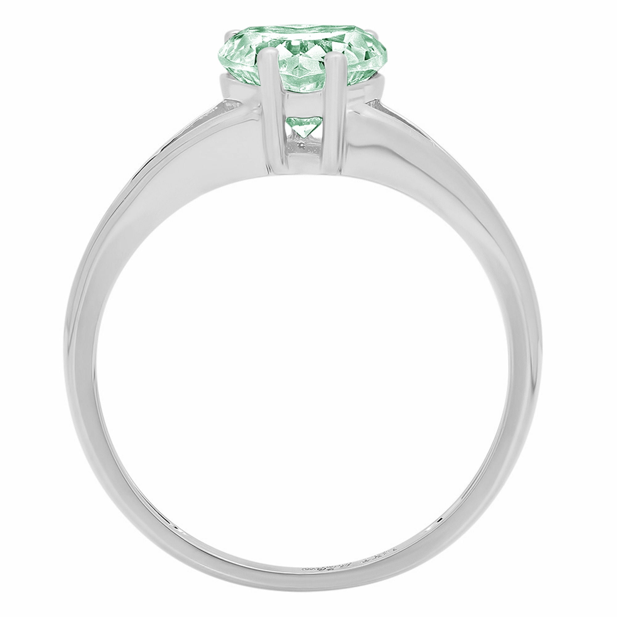 1 ct Heart Cut Simulated Green Diamond Solitaire Engagement Ring for ...
