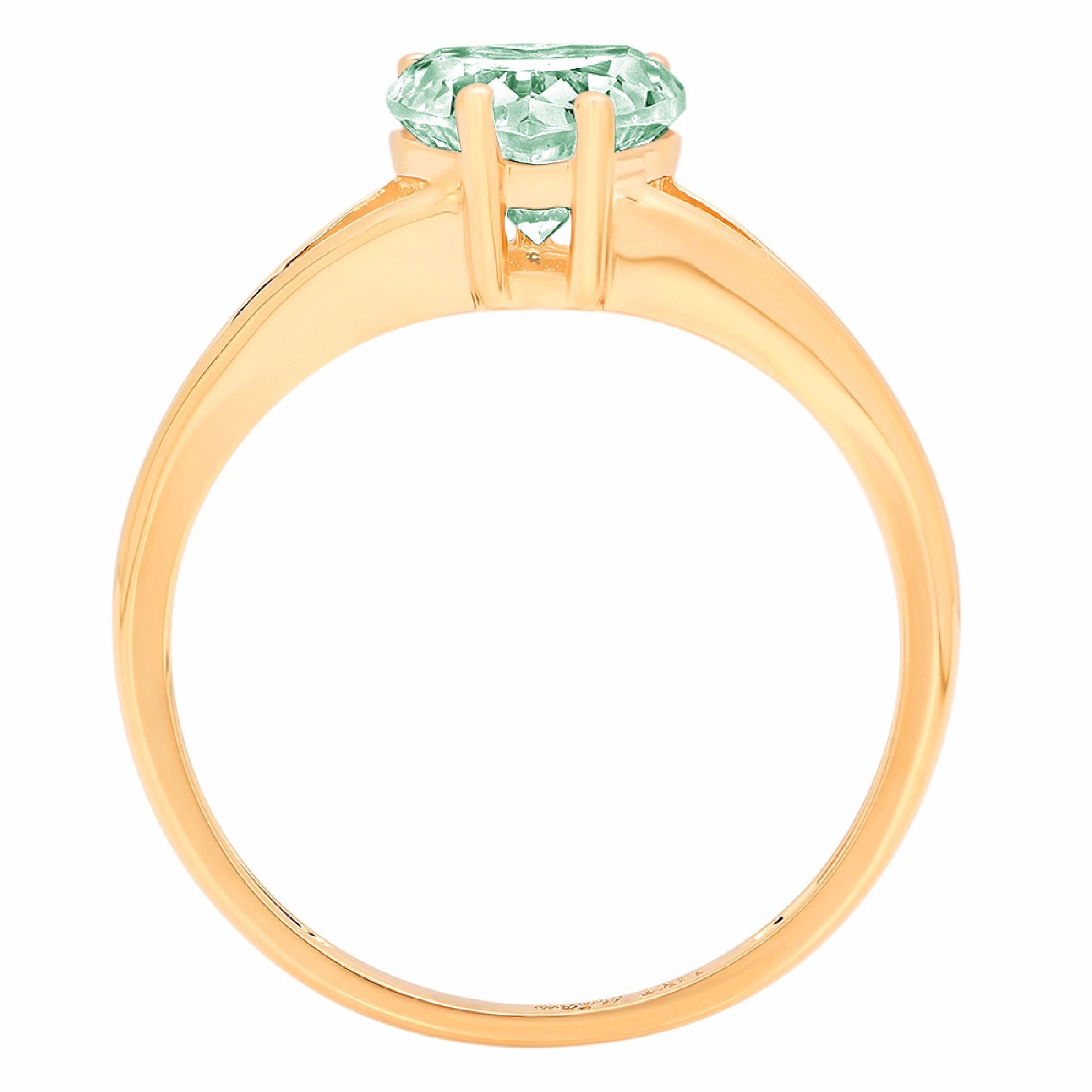 1 ct Heart Cut Simulated Green Diamond Solitaire Engagement Ring for ...