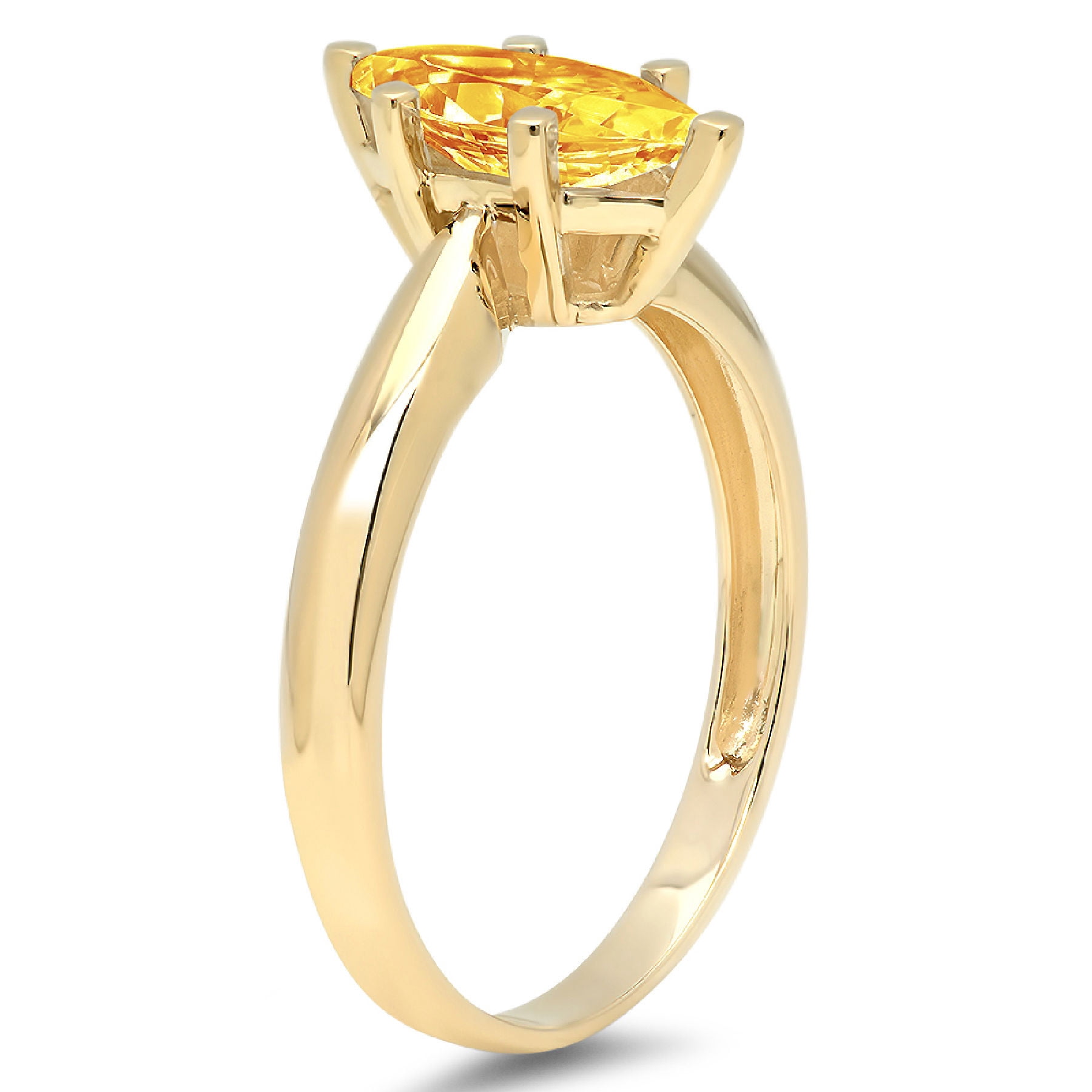 1 ct Marquise Cut Natural Citrine Solitaire Engagement Ring for Women ...