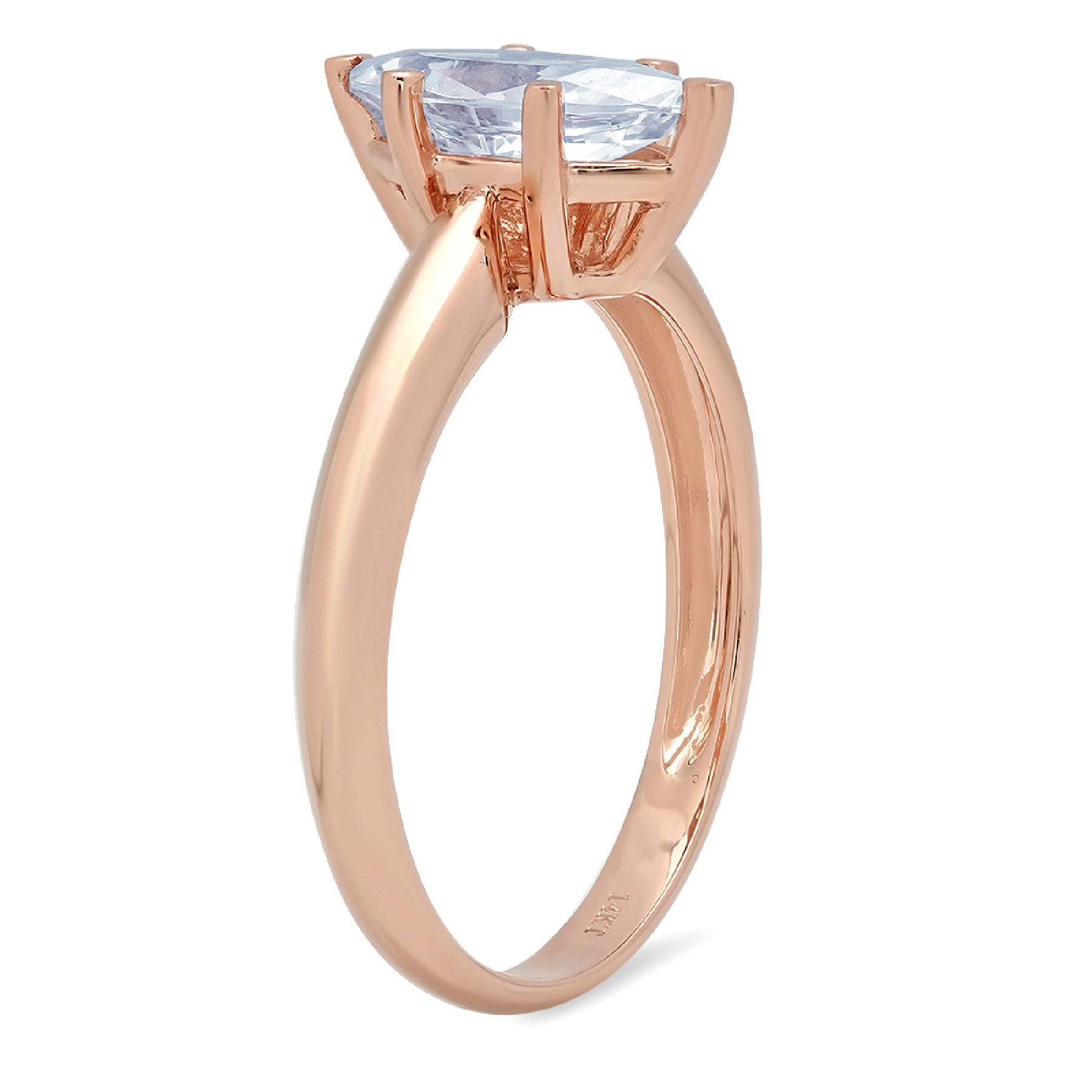 1 ct Marquise Cut Natural Sky Blue Topaz Solitaire Engagement Ring for ...