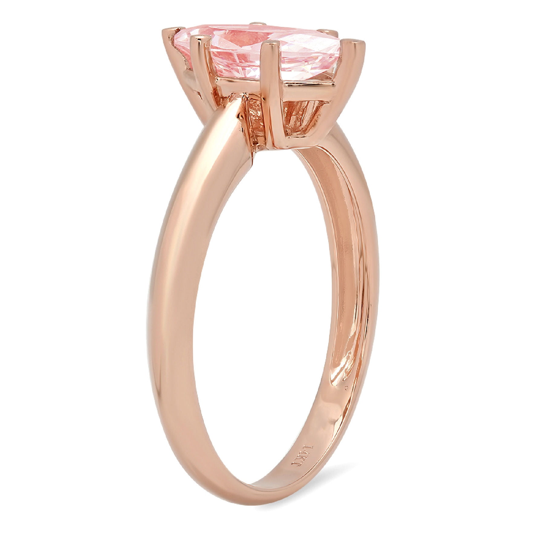 1 ct Marquise Cut Simulated Pink Diamond Solitaire Engagement Ring for ...