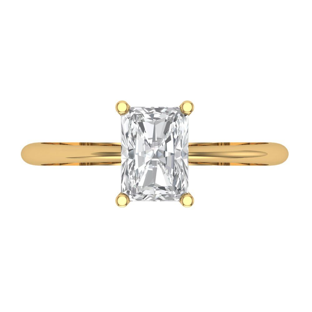 1 ct Radiant Cut Simulated Diamond Solitaire Engagement Ring for Women ...