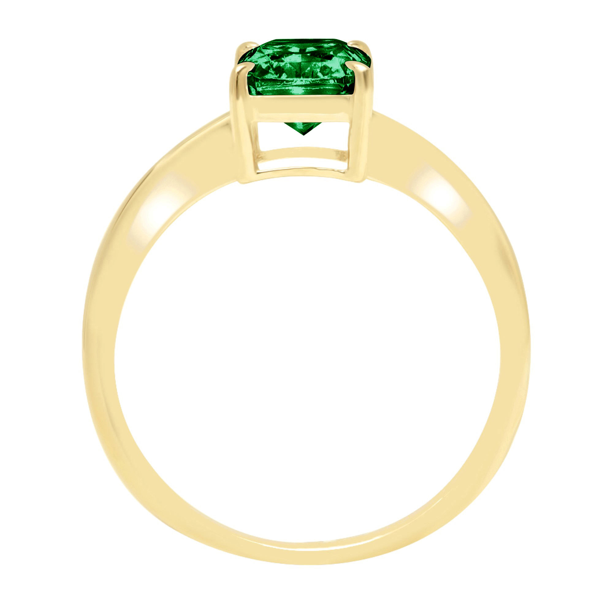 1 ct Radiant Cut Simulated Emerald Solitaire Engagement Ring for Women ...