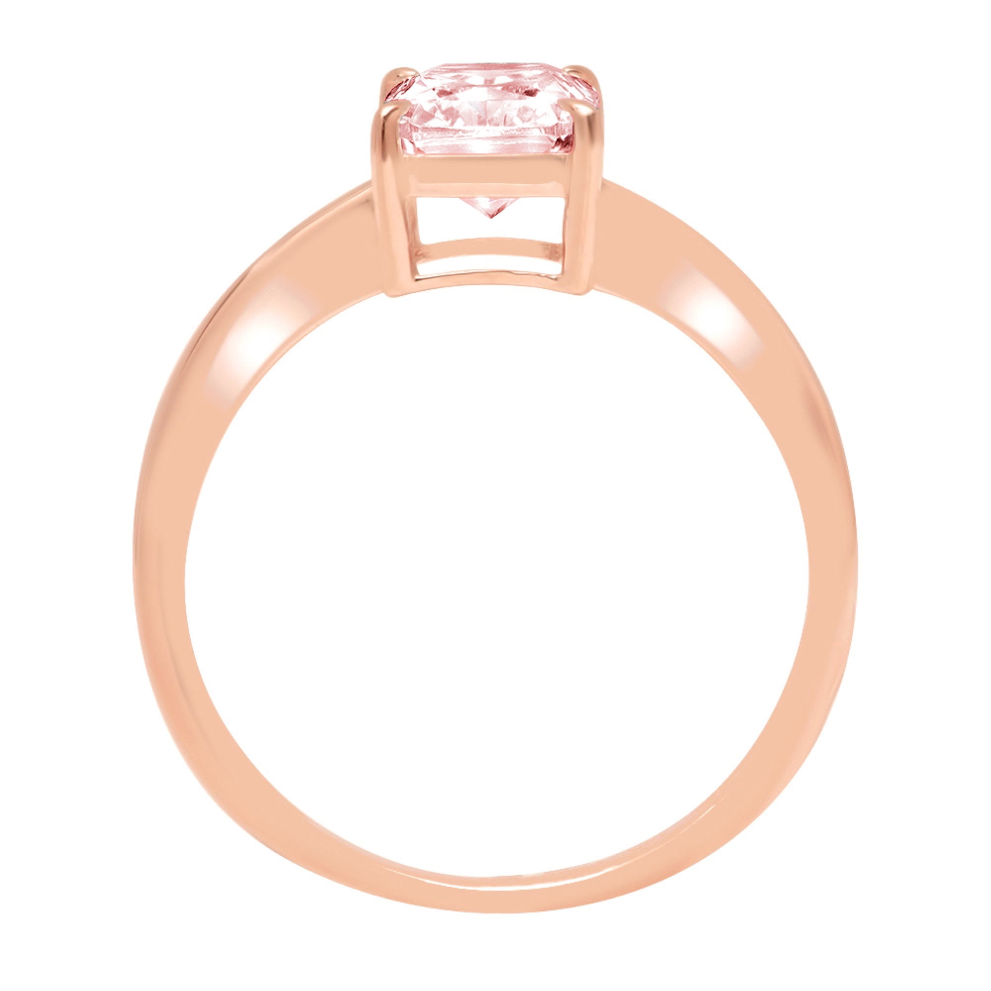 1 ct Radiant Cut Simulated Pink Diamond Solitaire Engagement Ring for ...