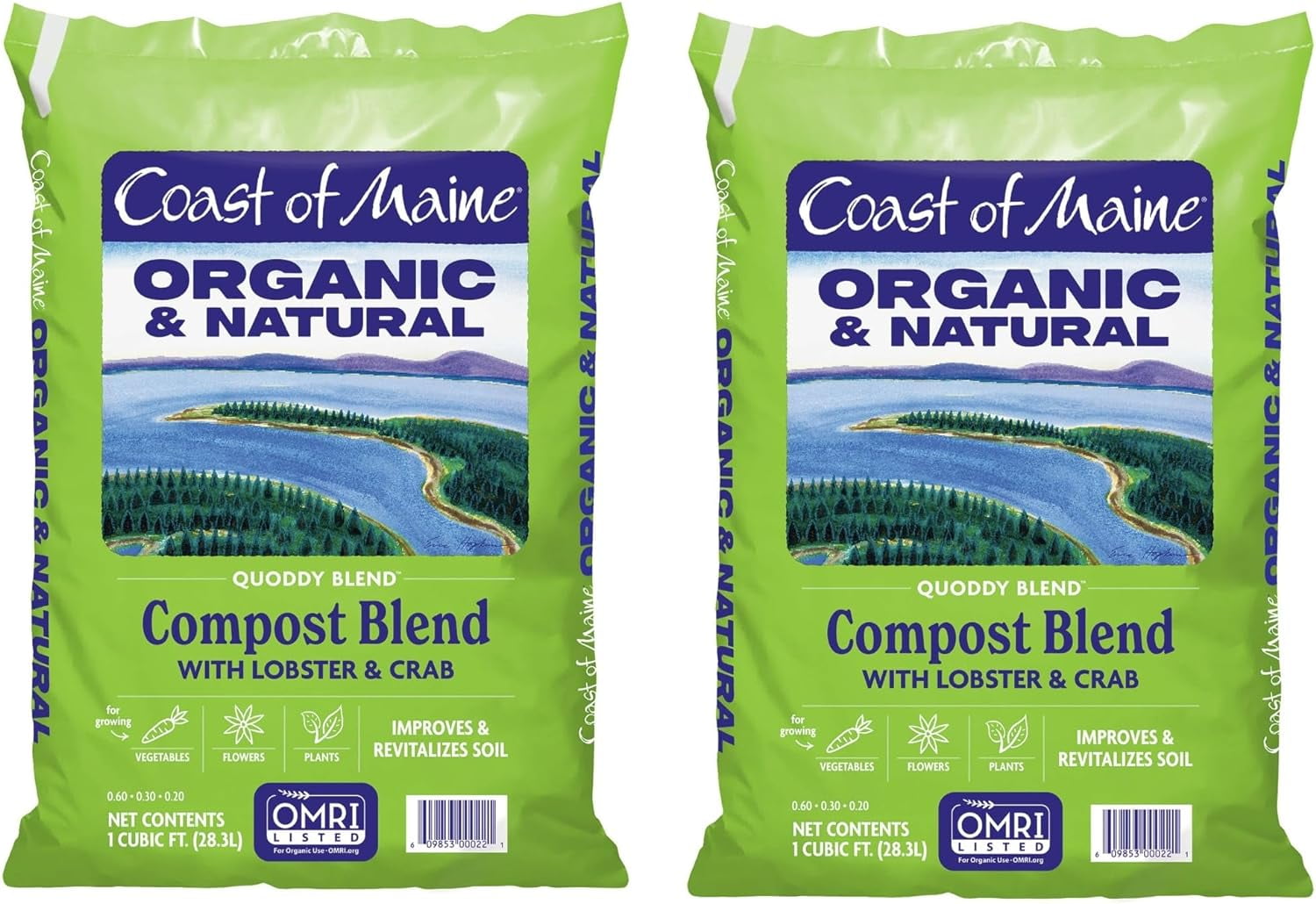 1 cu ft (Pack of 2) Organic and Natural Compost Blend with Lobster and ...