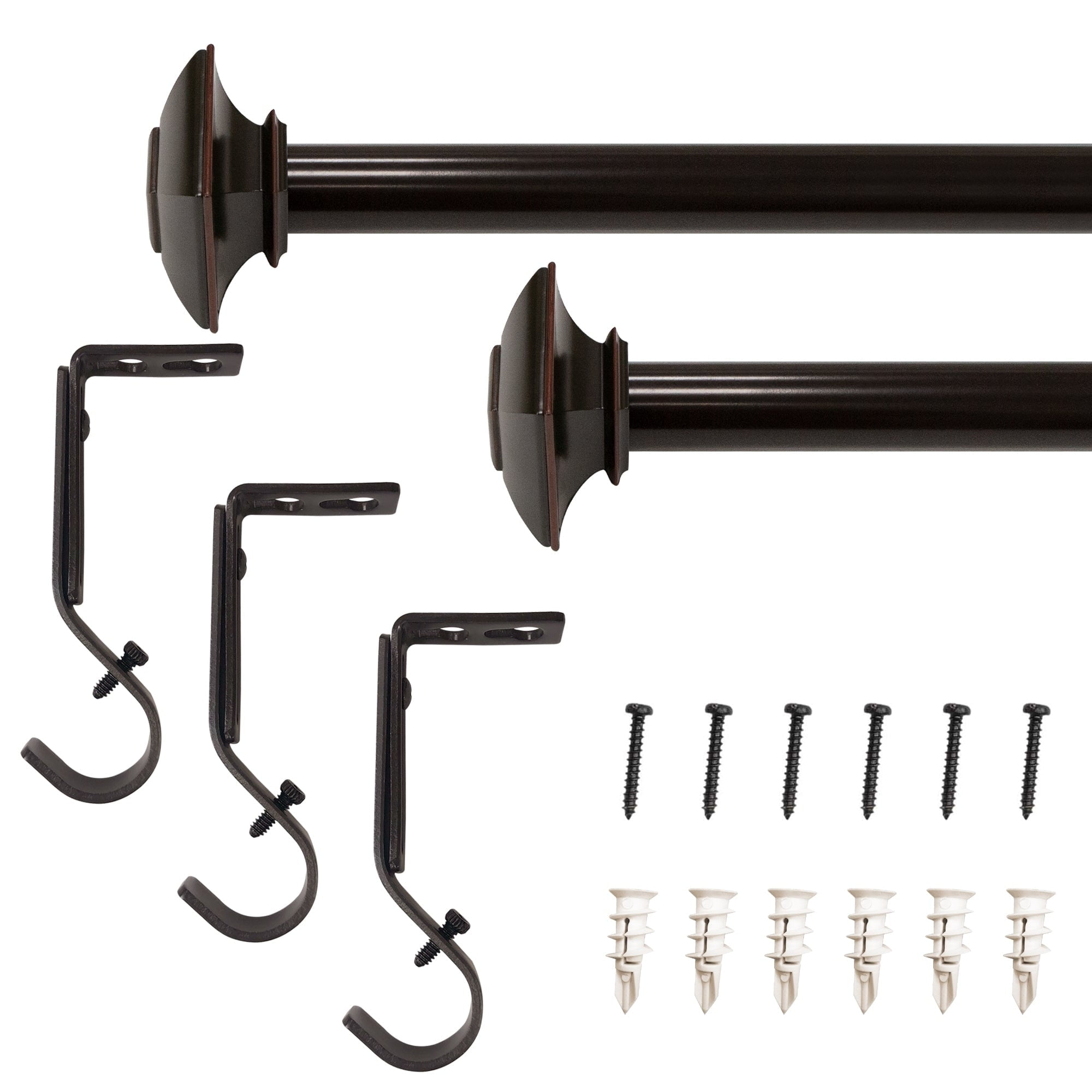 Lumi Home Furnishings Drapery Rod Set - Oil Rubbed Bronze - Walmart.com