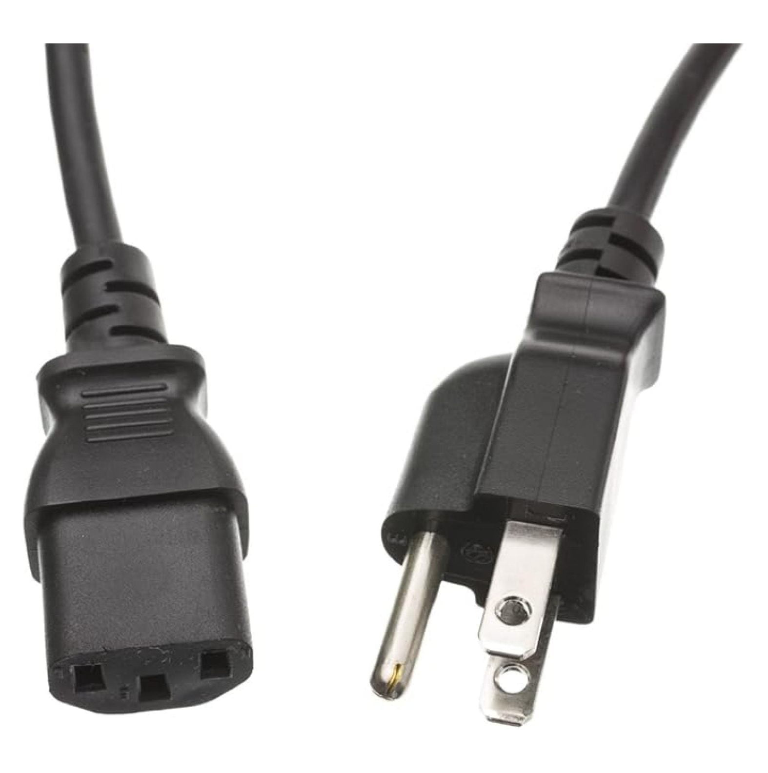 1 feet Computer/Monitor Power Cord, C13 Female to NEMA 5-15P Male Plug ...