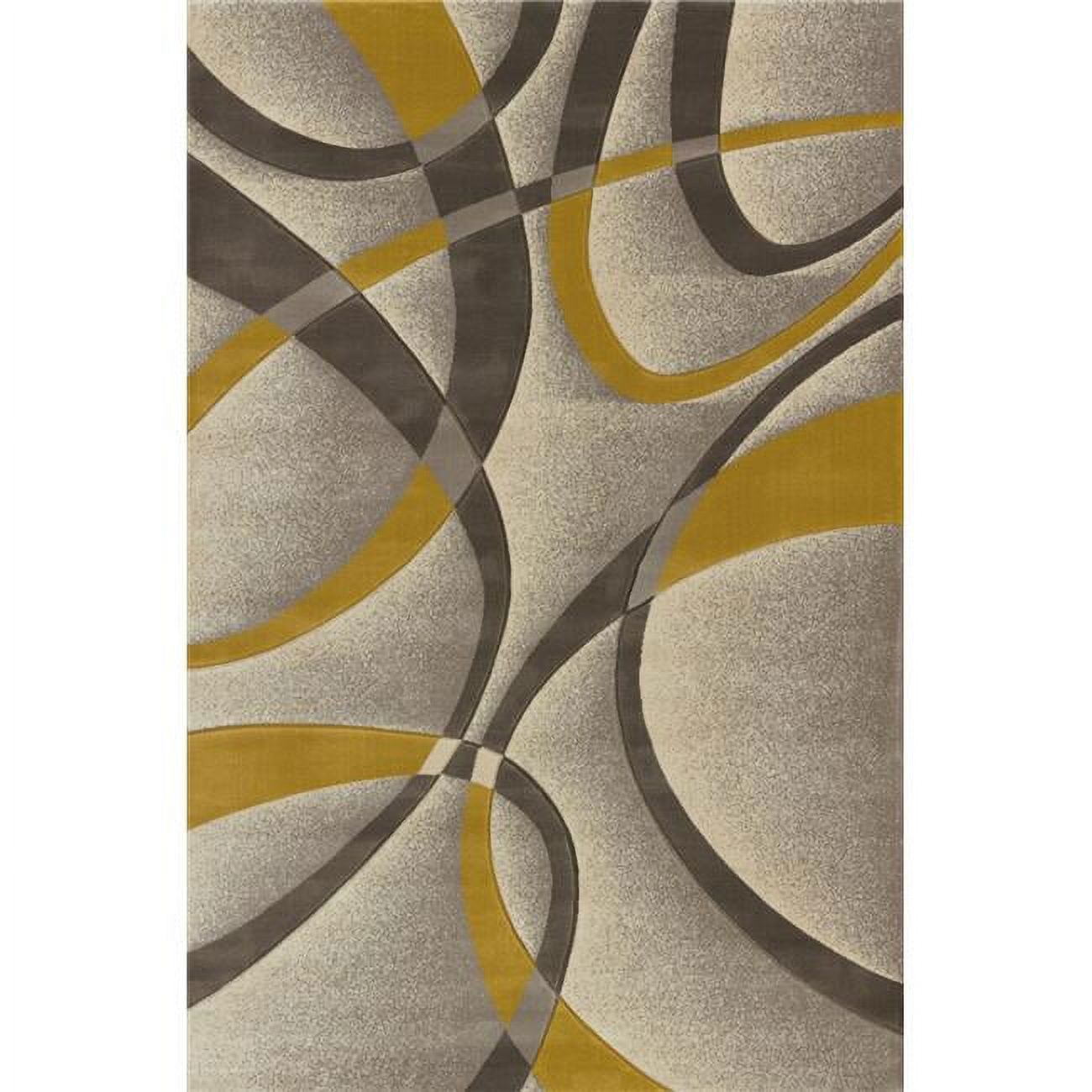 1 ft. 10 in. x 2 ft. 8 in. Contours La Chic Accent Rug, Silver ...