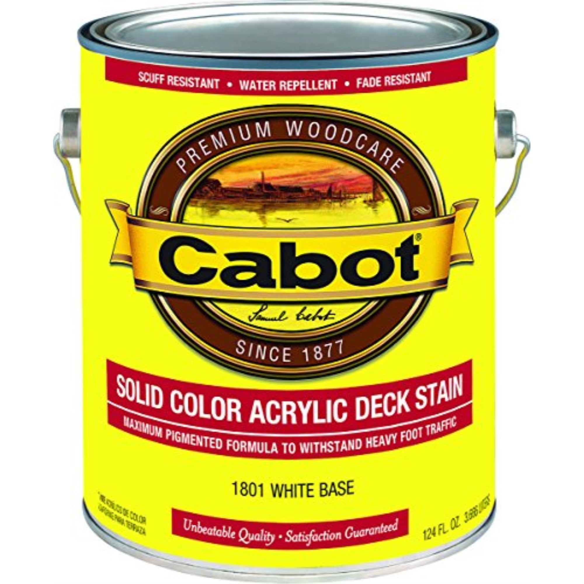 1 gal Cabot Stains 1801 White Base Solid Color Deck Water-Based Decking ...