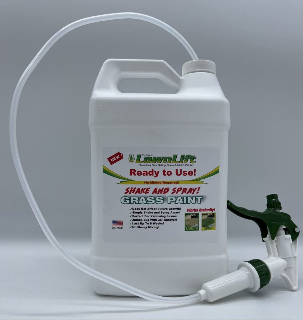 1 gallon pre-mixed, ready to use lawn paint. Includes trigger sprayer ...