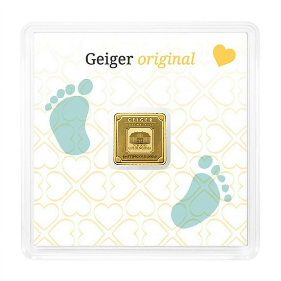 1 gram Geiger Birth Original Square Gold Bar (In Assay) - Walmart.com