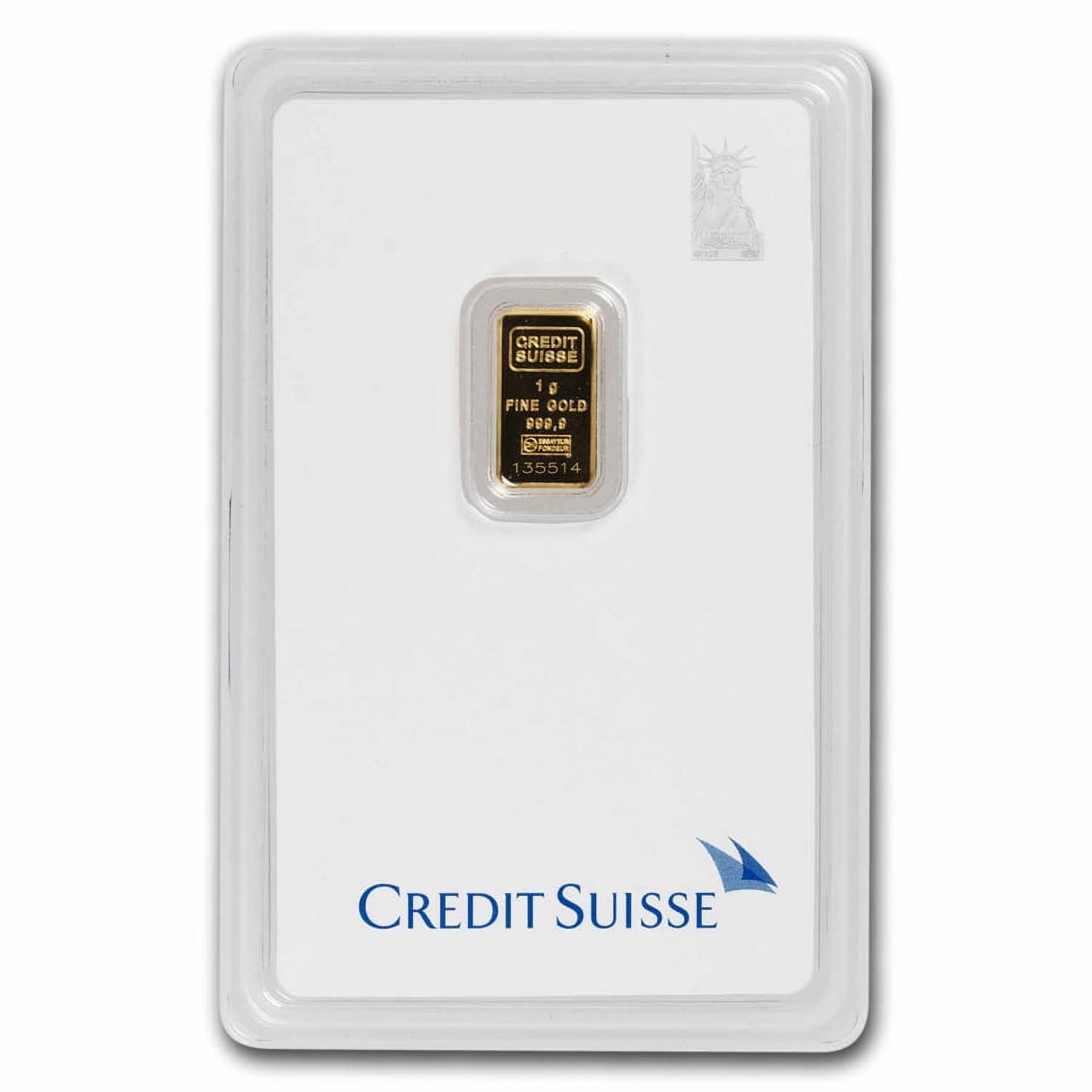 Credit Suisse 1g Gold Bar - Statue of Liberty Design (New Assay ...