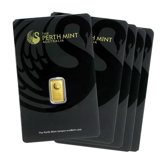 1 gram Gold Bar - The Perth Mint (In Assay) - Lot of 5 - Walmart.com