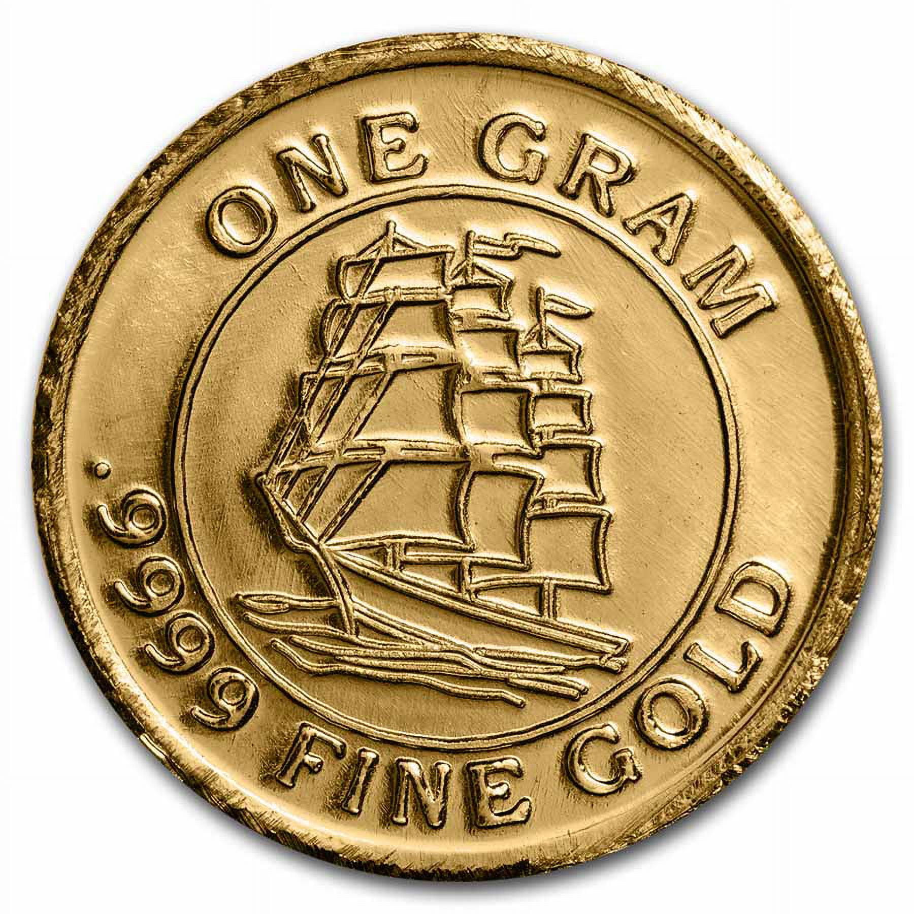 Monarch Precious Metals 1 gram Gold Round - Ship at Sea, .9999 Fine ...