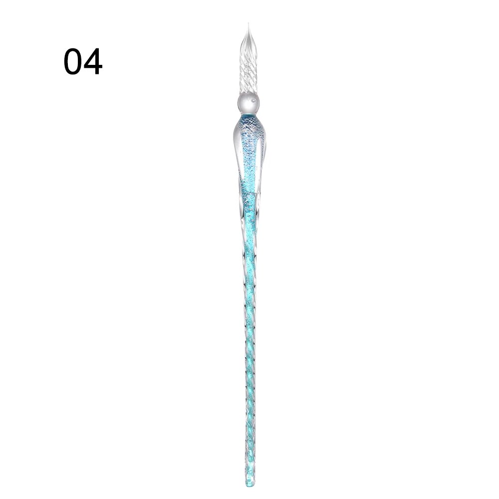 1 handmade glass light tube pen 3D glass dip pen crystal pen holder ...