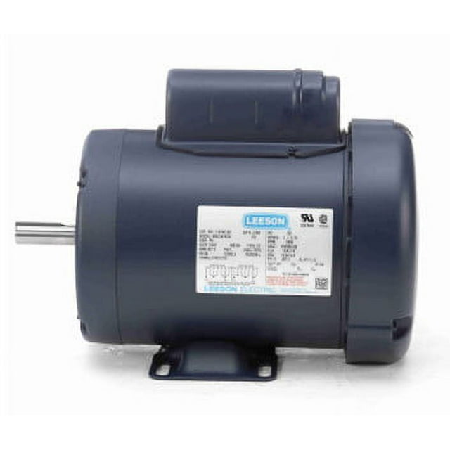 1 hp 3450 RPM 56 Frame TEFC 115/208-230V w/Overload Protection Leeson Electric Motor # 110142 ...
