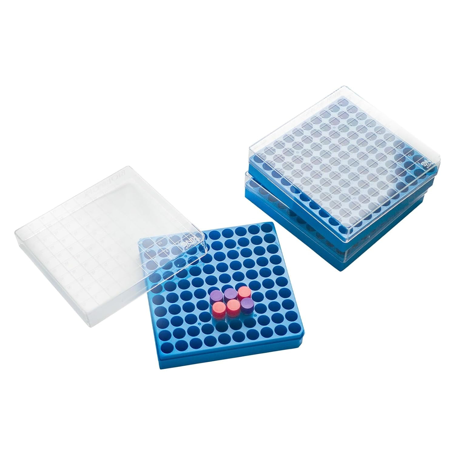 1 in 100-Well PC Freezer Lab Boxes, Cryo Storage Boxes for Lab Tube ...