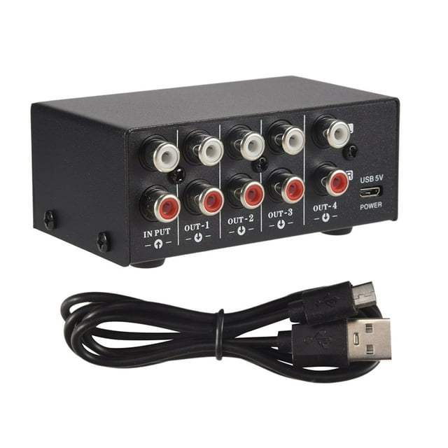1 in 4 Out Stereo Signal Source Splitter Audio Frequency Signal ...
