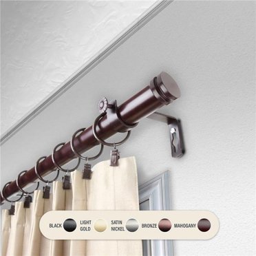 Cap Ceiling 1" Curtain Rod/ Room Divider 28-48 inch - Black - Walmart.com