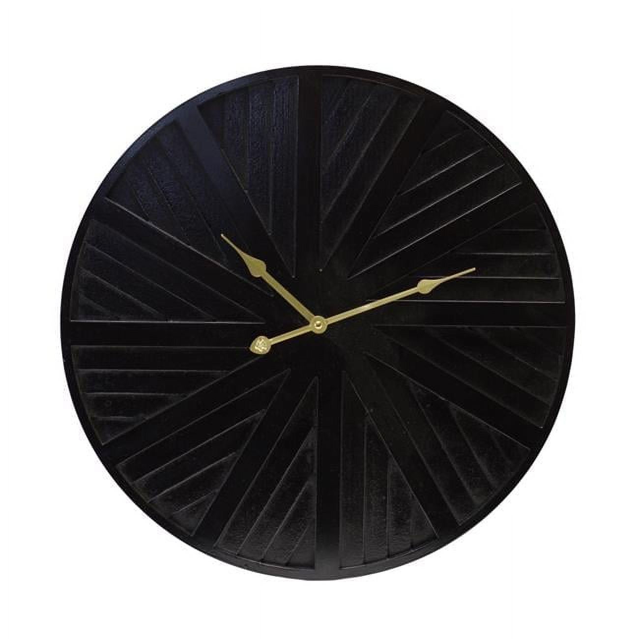1 in. Circle Black Wood & Solid Wood Analog Wall Clock - Walmart.com