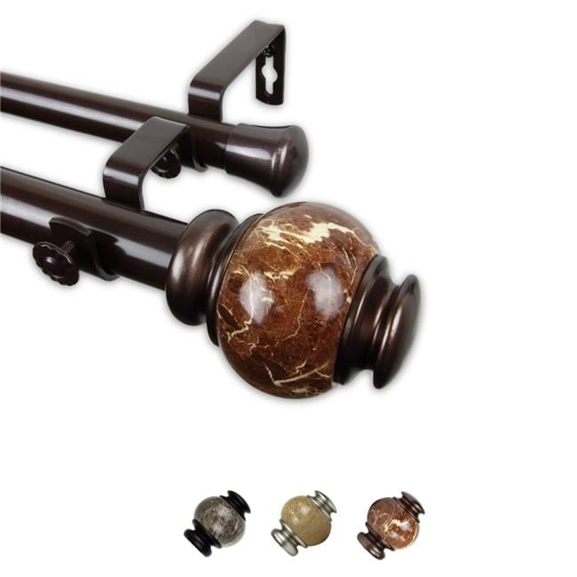1 in. Polychrome Double Curtain Rod, Bronze - 28-48 in. - Walmart.com