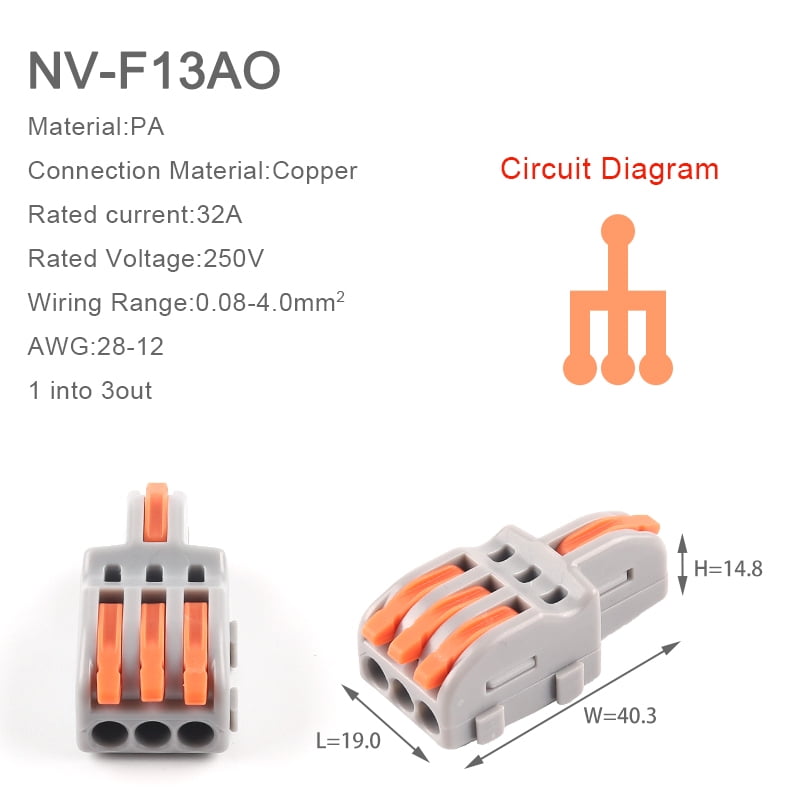 1 in multiple out Quick Wiring Connector Universal Splitter wiring ...