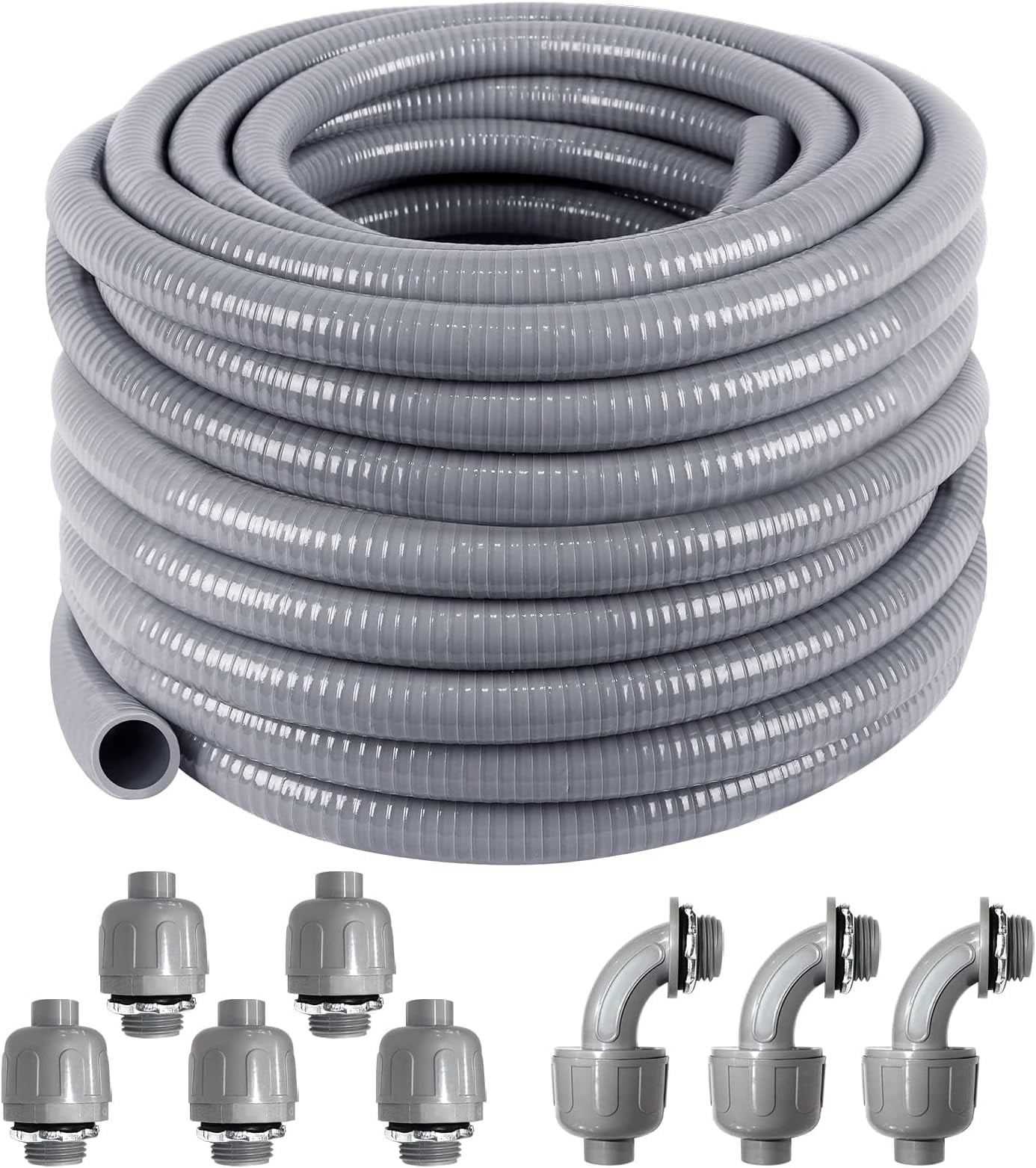 1 inch 100 Ft Electrical Conduit Kit,Liquid-Tight Conduit and Connector ...