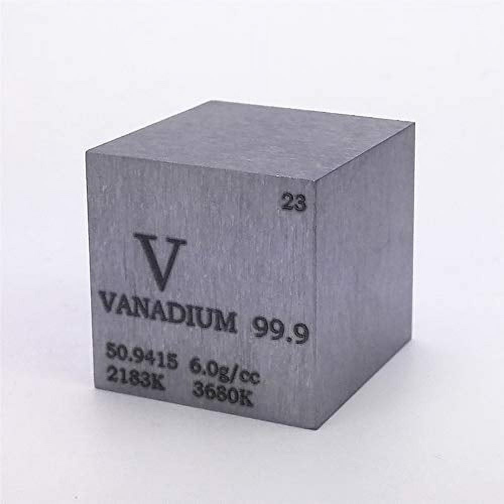 1 inch 25.4mm Vanadium Metal Cube 100g 99.9% Engraved Periodic Table - Walmart.com