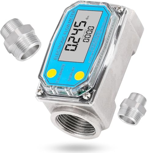 1 inch 3/4inch Turbine Flow Meter 2.5~26GPM Stainless Steel Fuel Meter ...