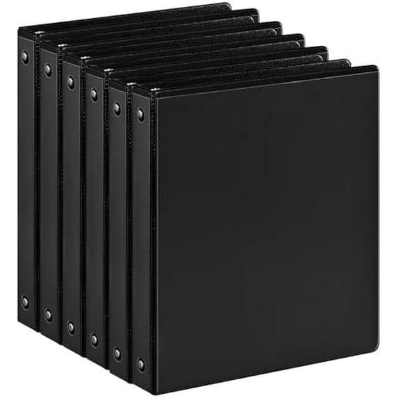 1-inch 3 Ring Binder with 2 Interior Pockets, 1'' Basic Binders Holds ...