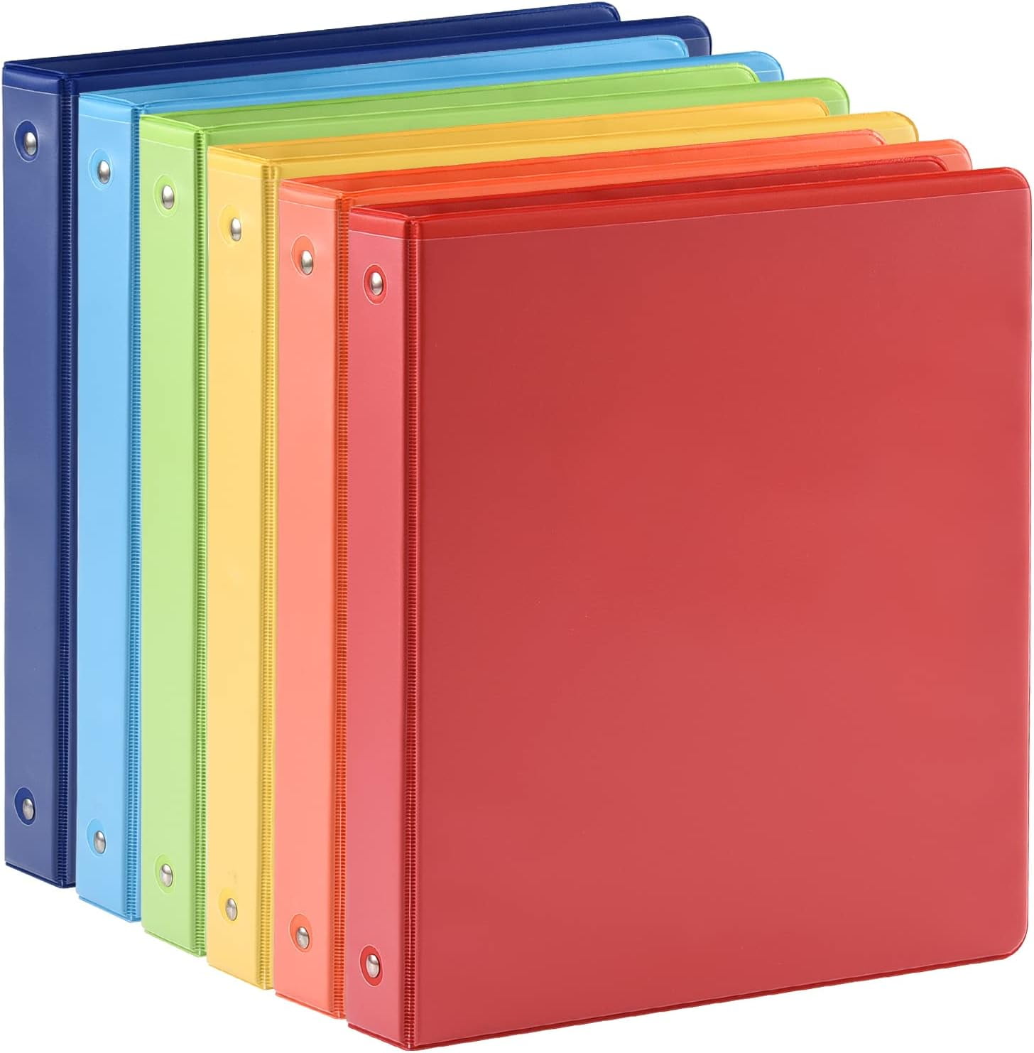 1-inch 3 Ring Binder with 2 Interior Pockets, 1'' Basic Binders Holds ...
