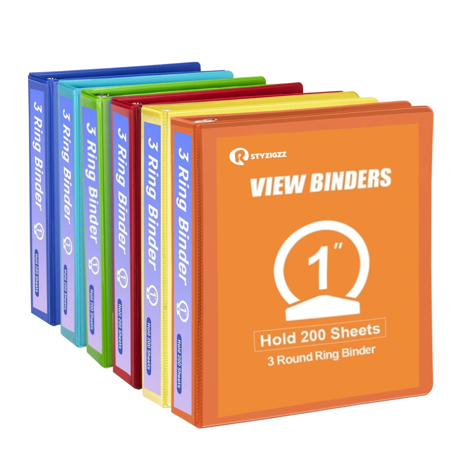 1 inch 3 Ring Binder Notebook Binders Holds 200 Sheets of Letter Size ...