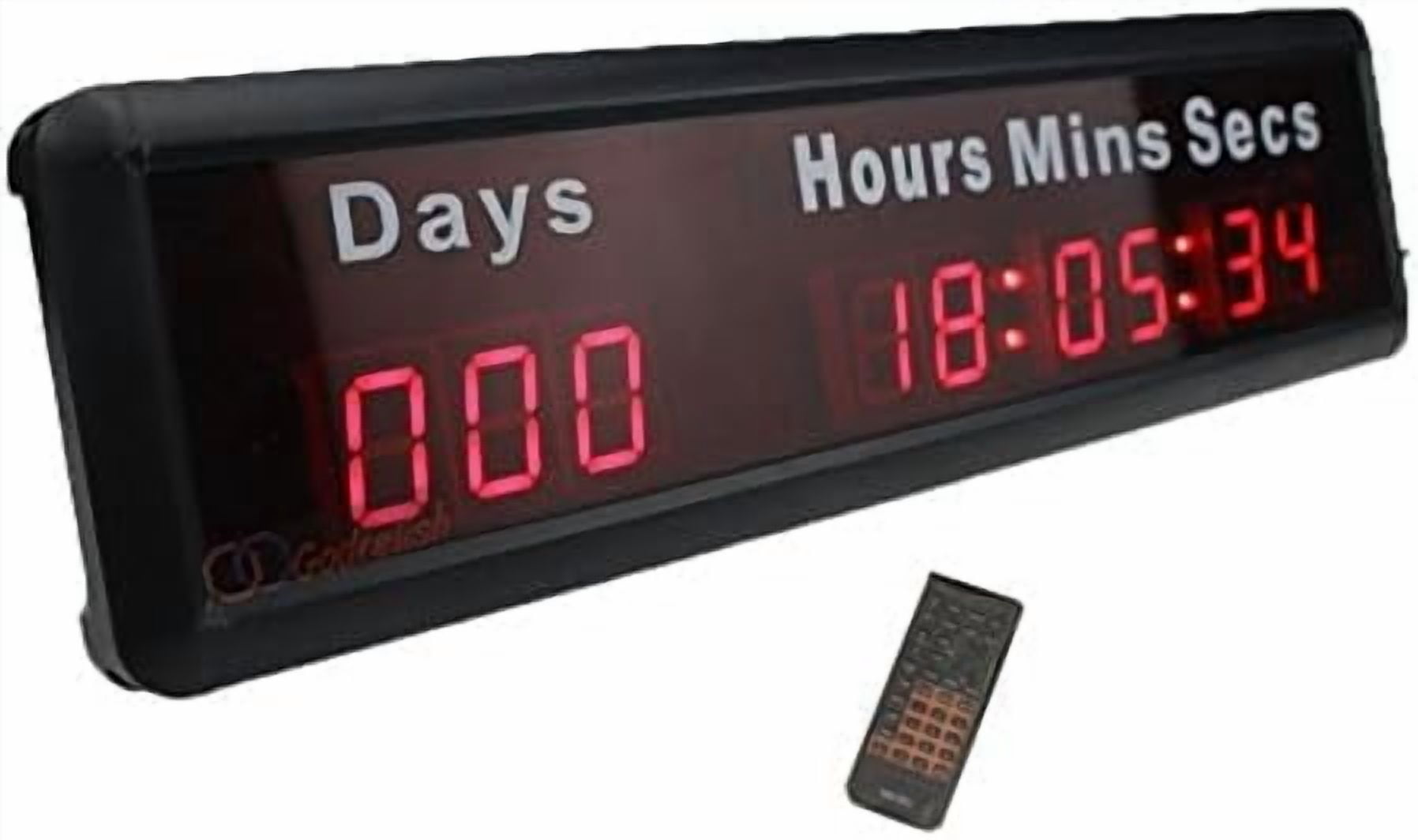 1-inch 9Digits LED Event Timer Countdown/up Clock with Days Hours Mins ...