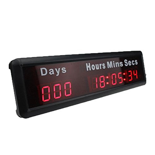 1-inch 9Digits LED Event Timer Countdown/up Clock with Days Hours Mins ...