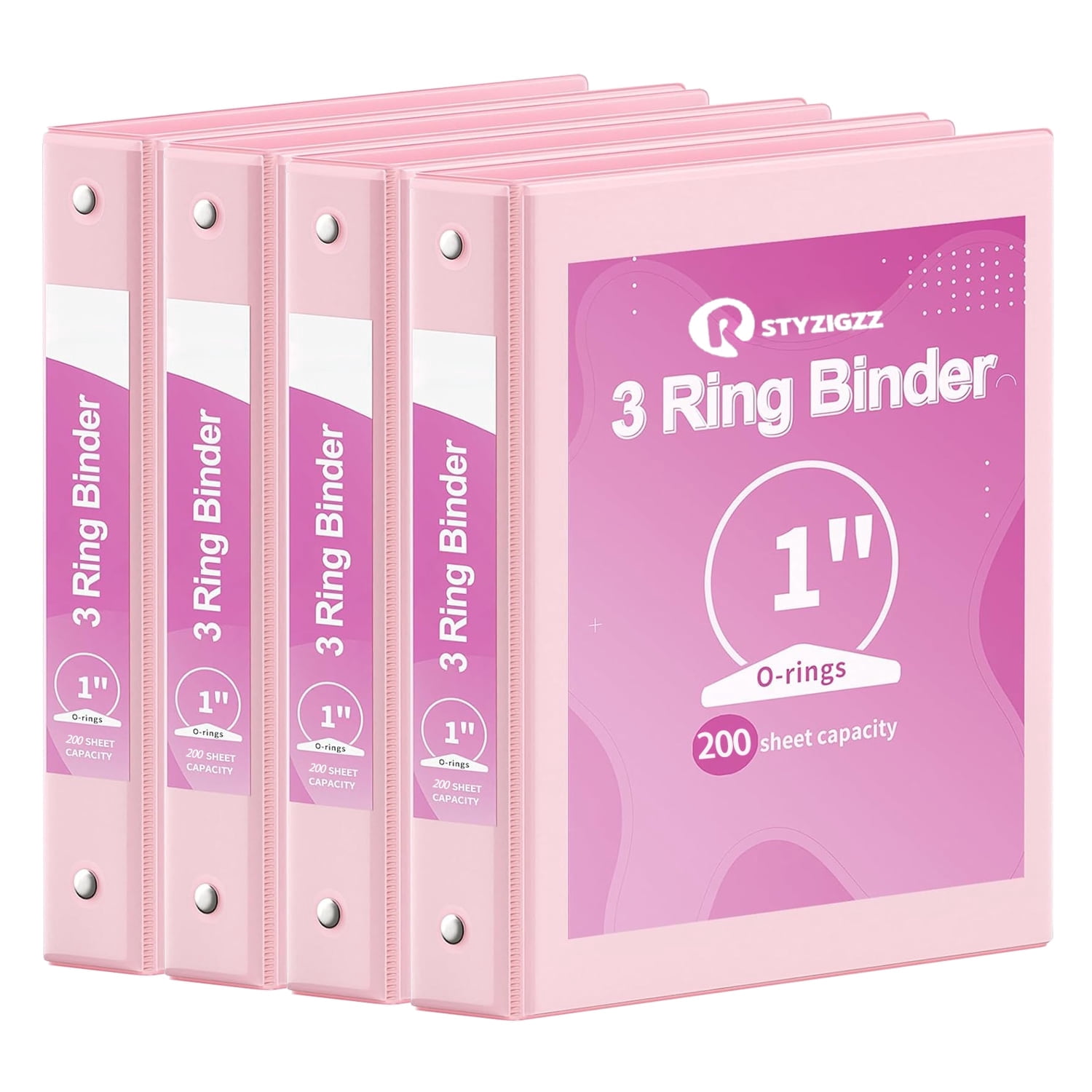 1 inch Binder Pink,3 Ring View Binders Holds 200 Sheets of Letter Size ...