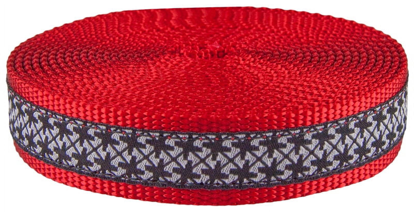 1 inch Black and White Pinwheels Ribbon on Red Nylon Webbing Closeout ...