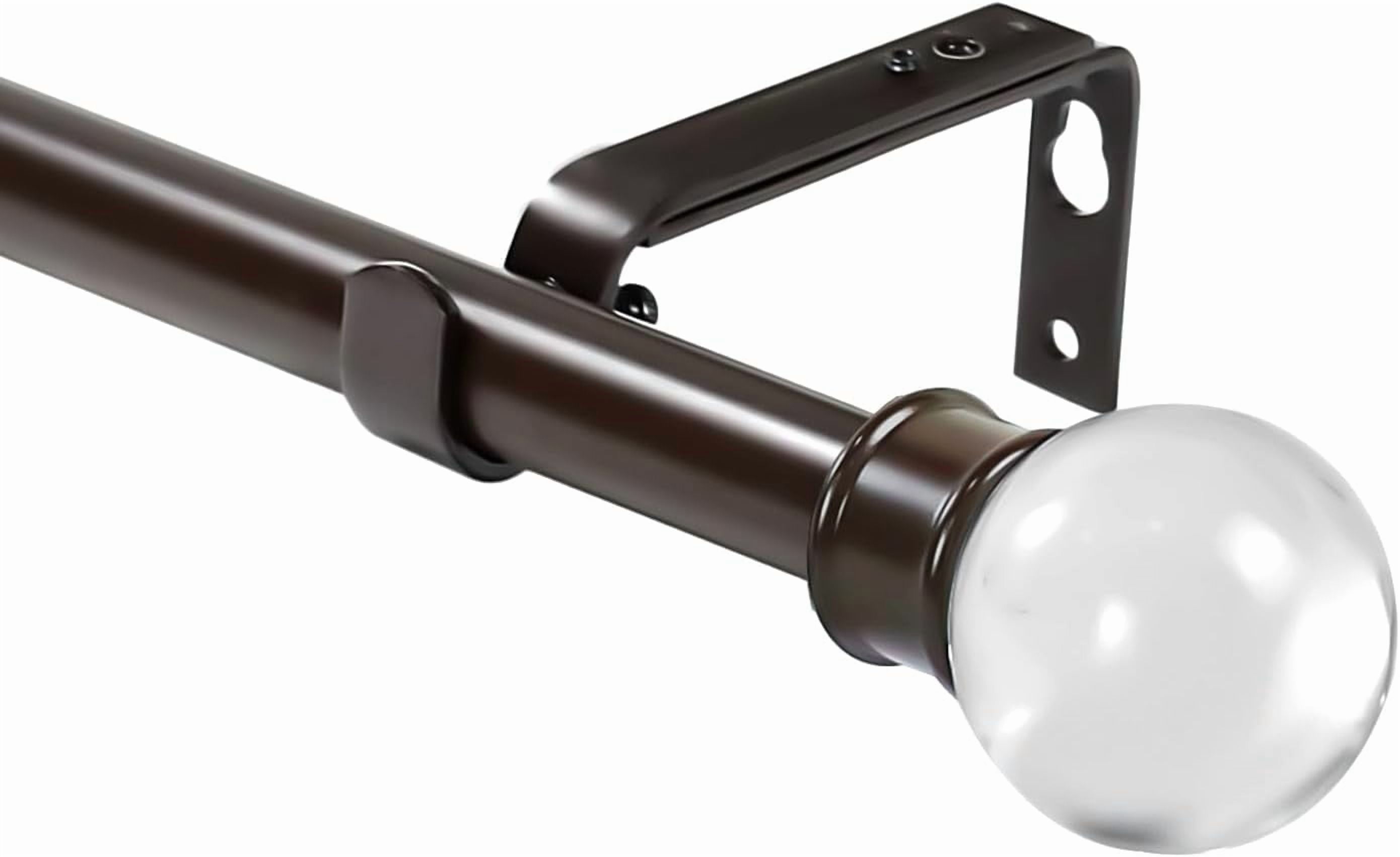1-inch Diameter Crystal Ball Adjustable Single Drapery Curtain Rod, 84 ...