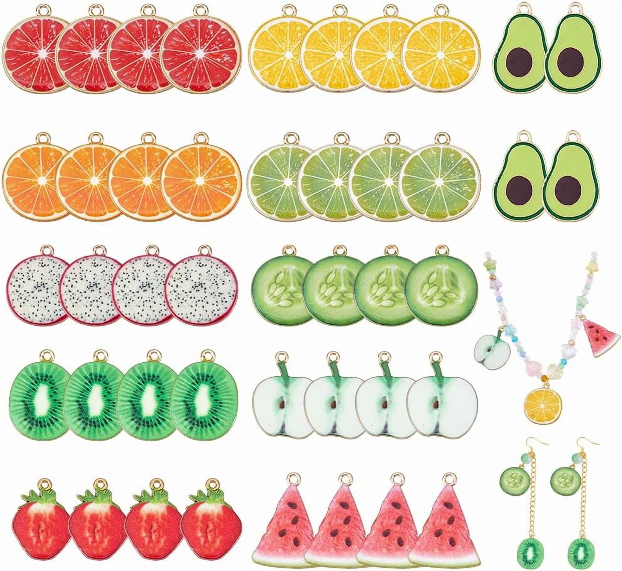 1 inch Enamel Fruit Charms 44pcs 11 Colors Enamel Charms Cute Pendant ...