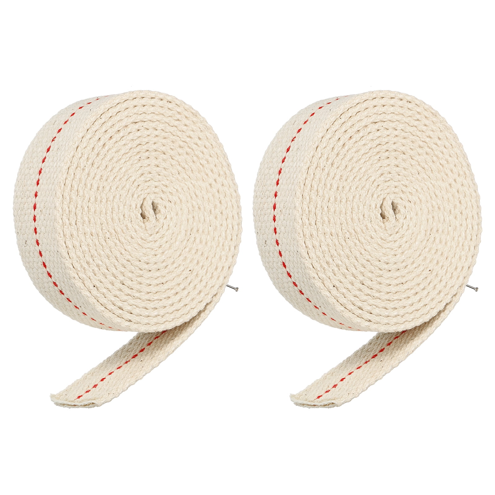 1 inch Flat Wide 2 Meter/6.5Ft Long Cotton Oil Lamp Wick with Red ...