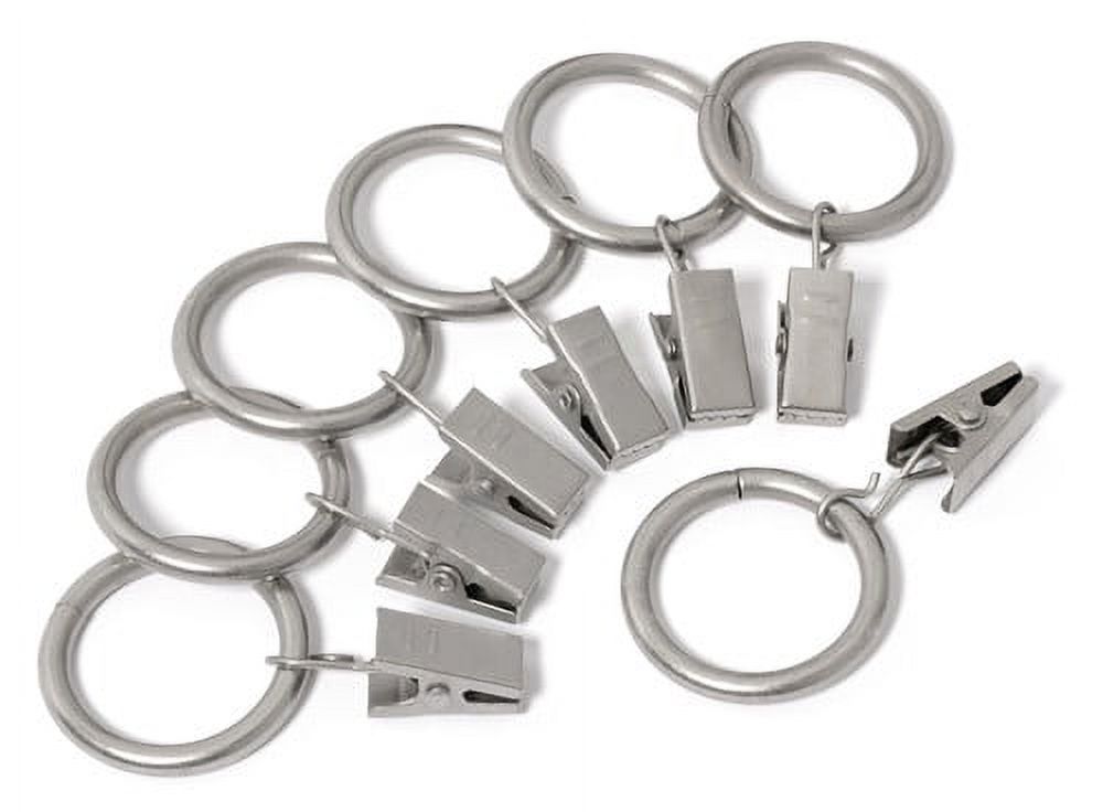 1 inch Metal Curtain Clip Rings in Satin Nickel Finish, Set of 50 ...