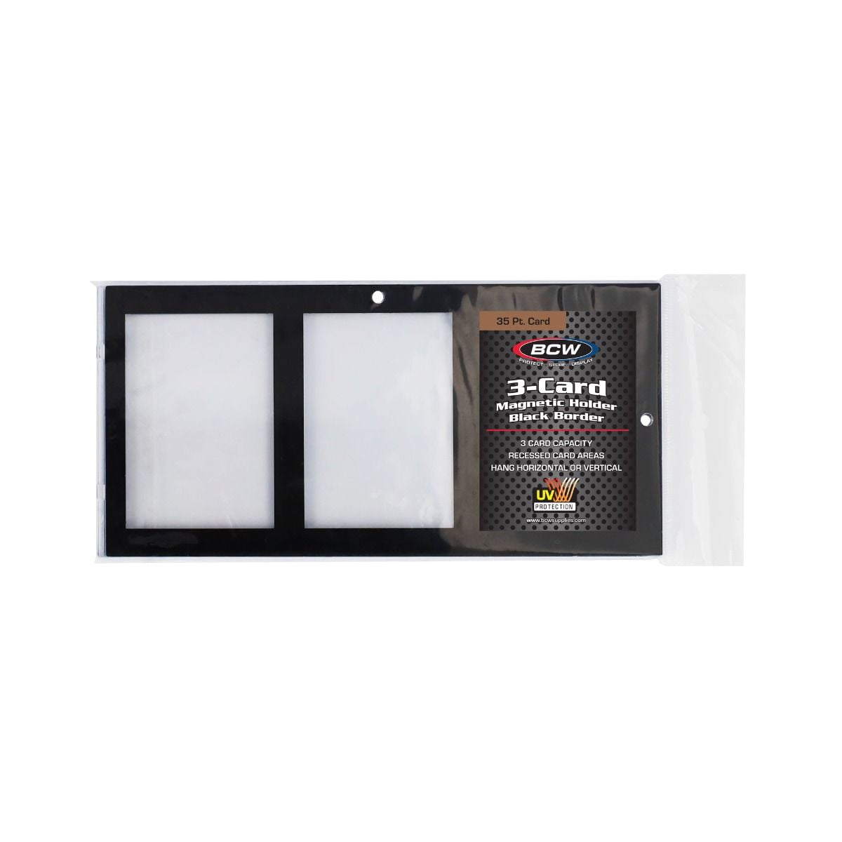 1 inner box of 20 BCW Black Border Magnetic 35pt. Standard Sized 3-Card ...
